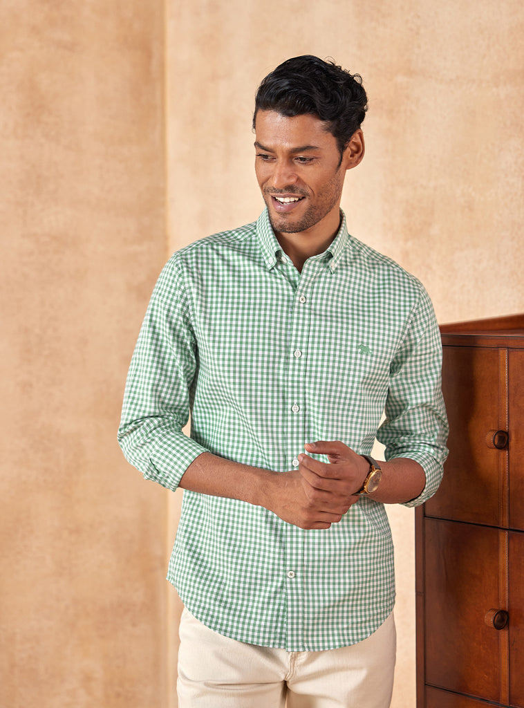 Buy Amulet Green Check | Semi formal Green Checks Shirts for Men Online | Andamen