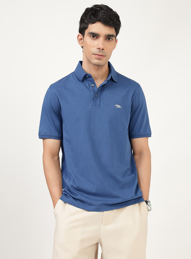 Buy East Bay Cotton Polo | Blue Blue Solid Polo for Men Online | Andamen