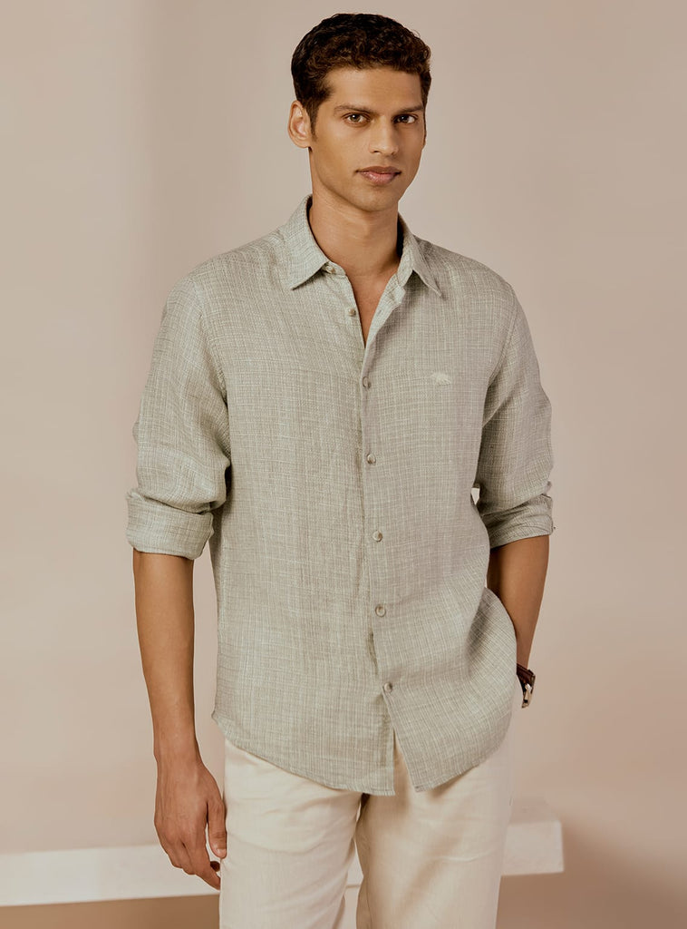 Andamen Silver Sand Linen Shirt