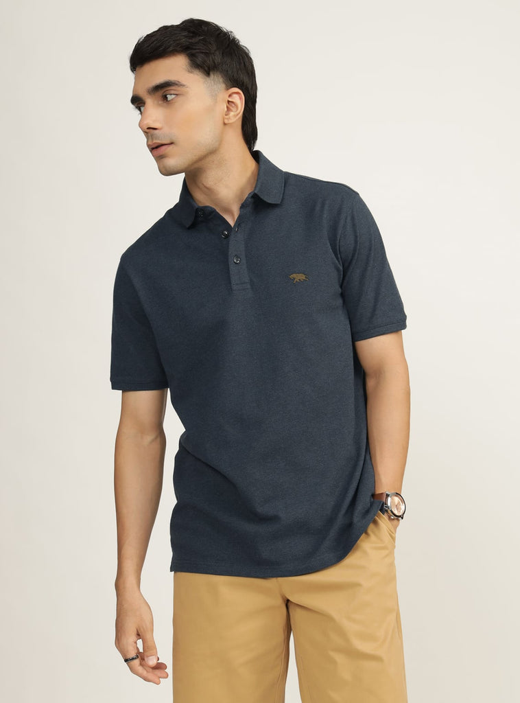 Andamen Space Blue Melange Polo