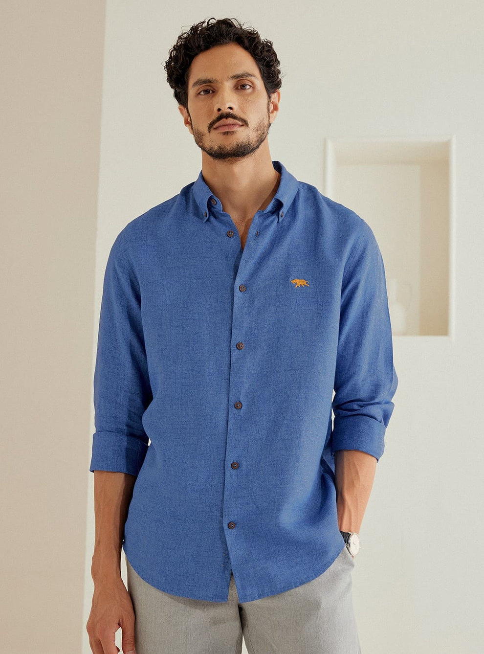 Andamen Sapphire Linen Shirt