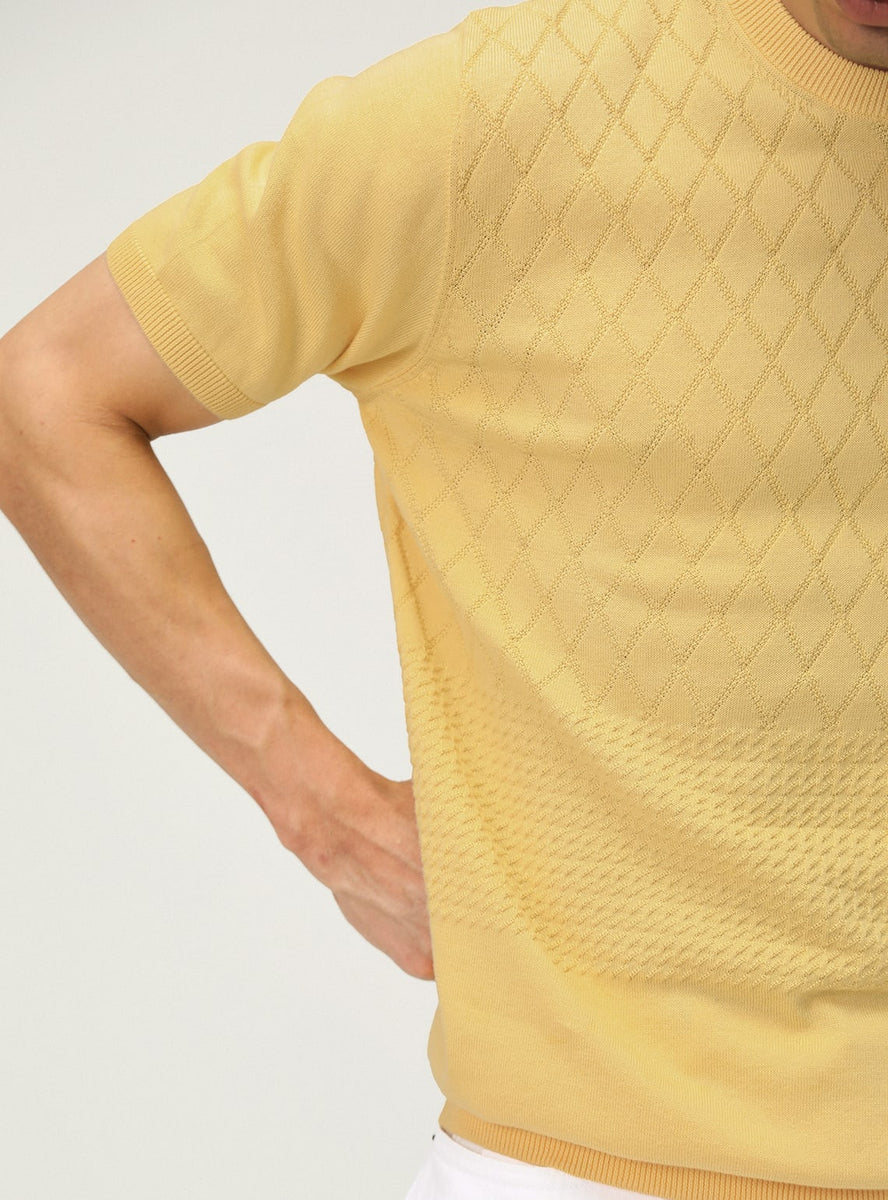 Buy Summer Lemon Crew | Casual Yellow Cotton Crew for Men Online | Andamen