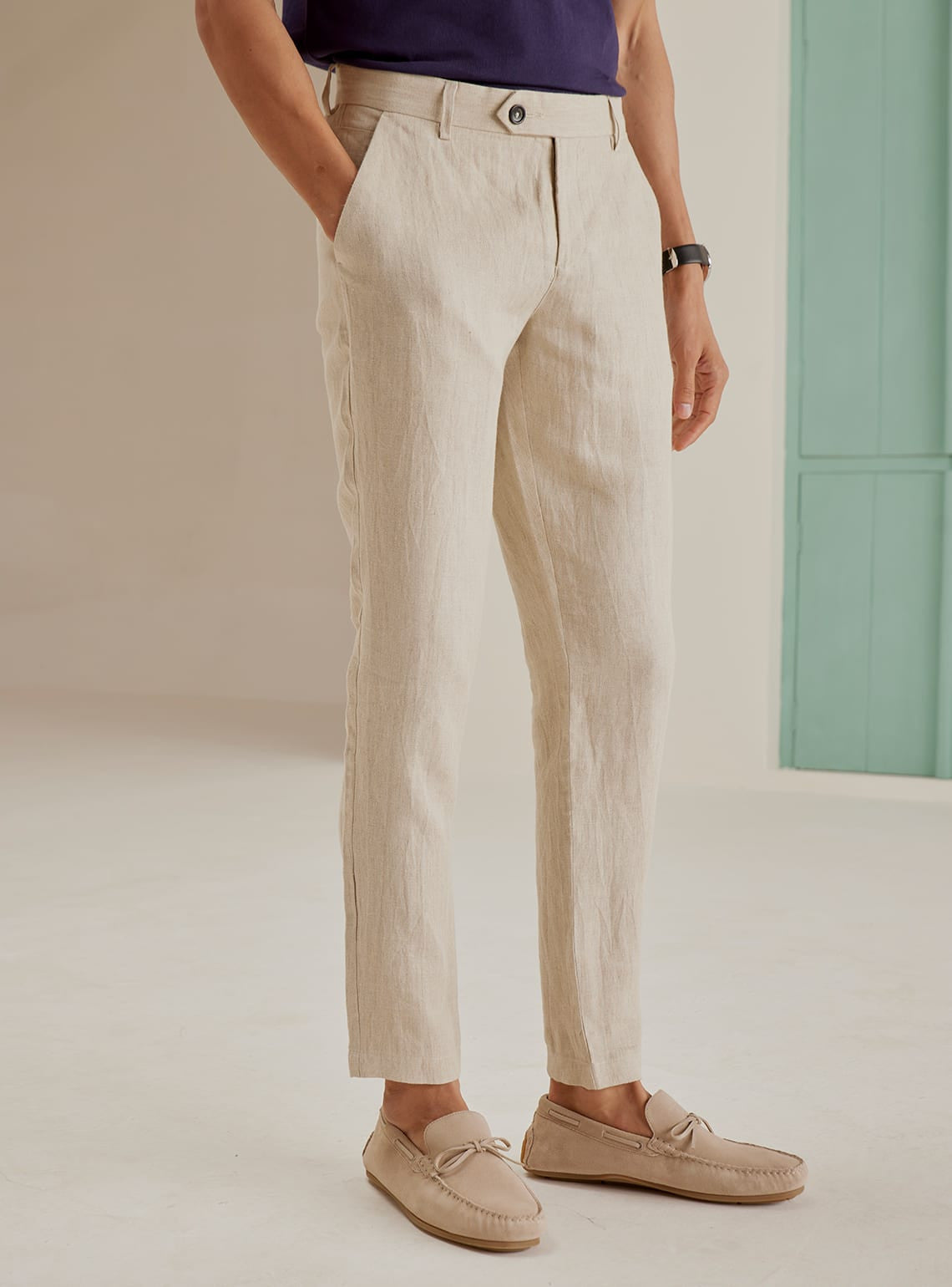 Andamen Khaki Linen Pants