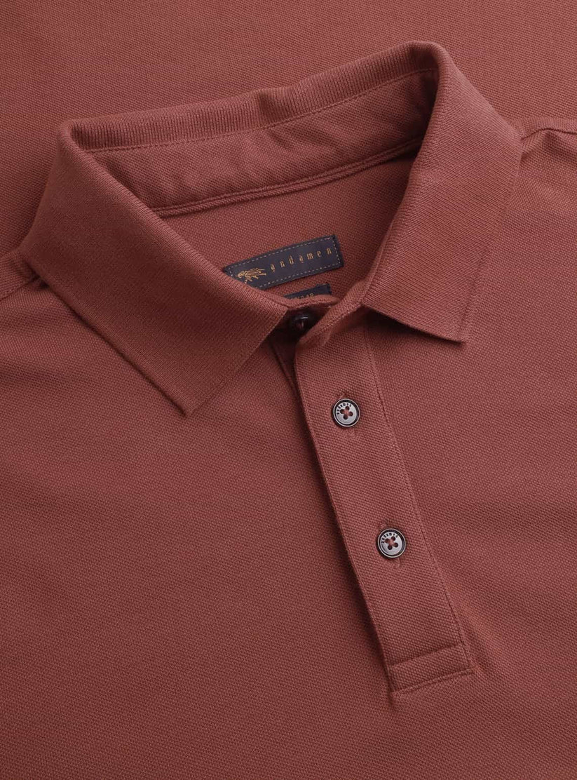 Buy Tuscan Red Pique Polo | Rust Rust Solid Polo for Men Online | Andamen