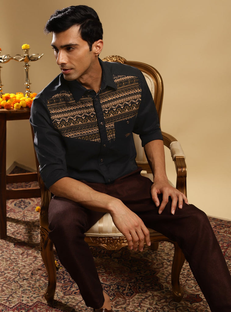 Andamen Obsidian Textured Shirt