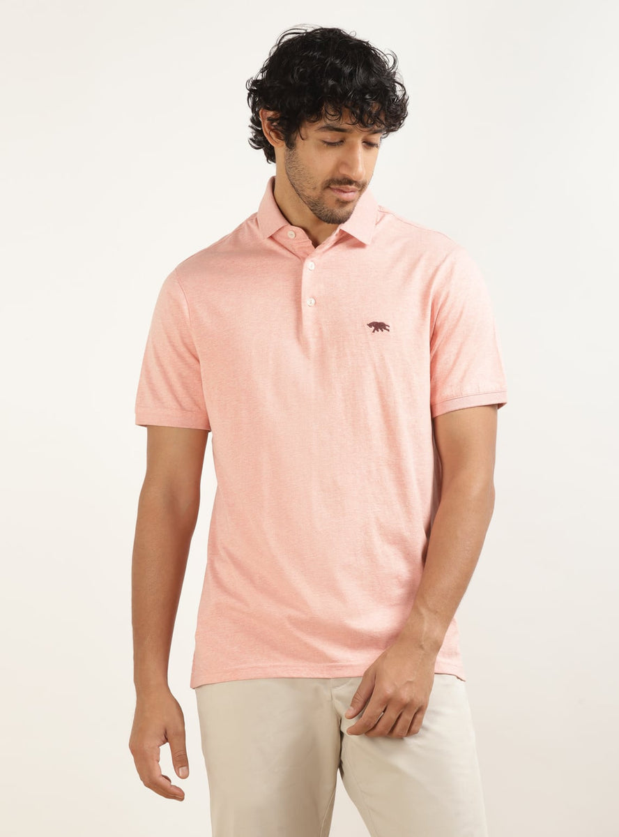 Buy Rose Melange Polo | Casual Pink Solids Polofor Men Online | Andamen