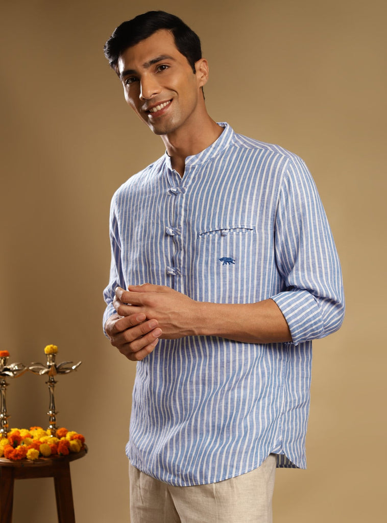 Andamen Sky Blue Popover Shirt