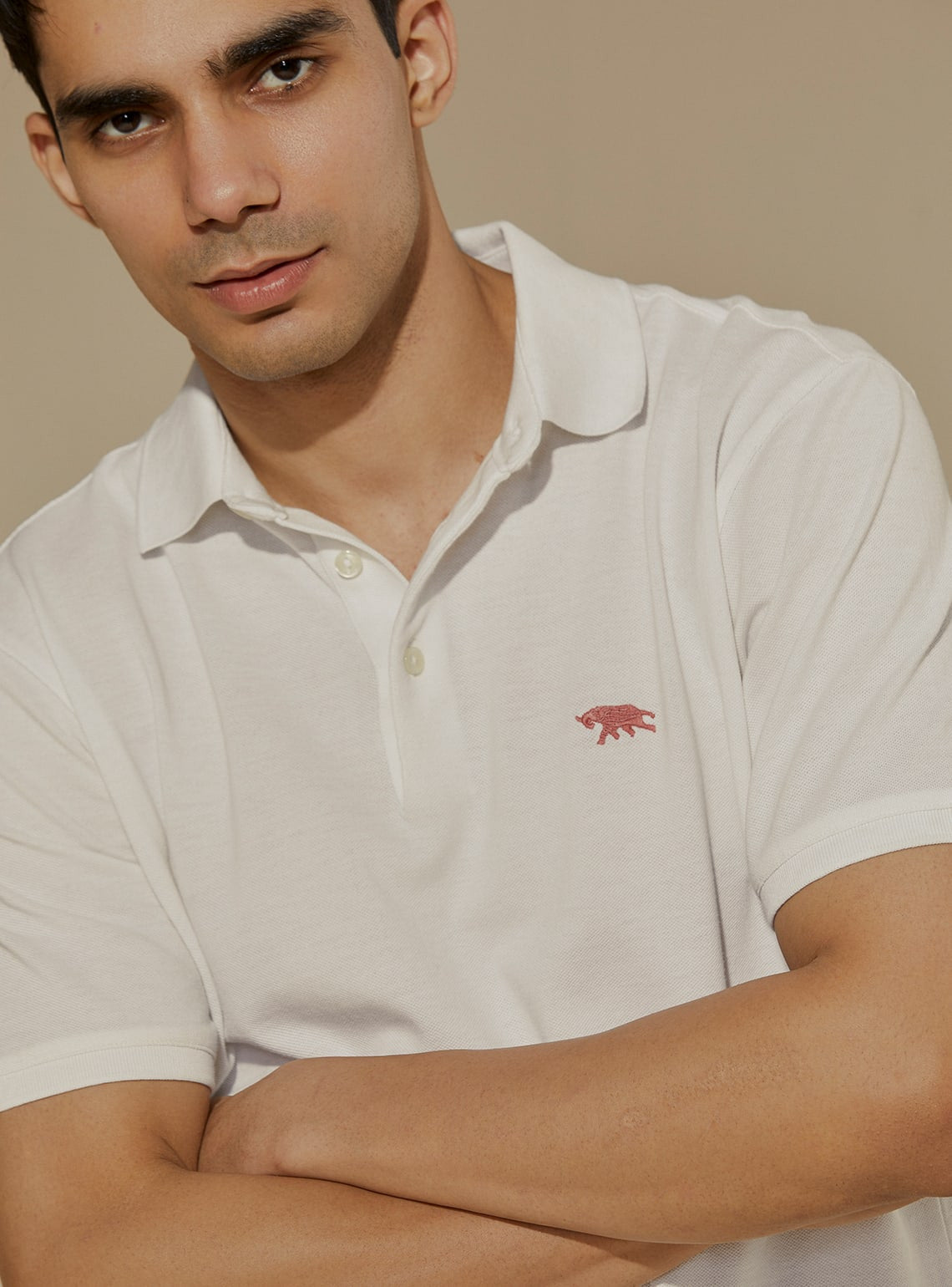 Buy Pure White Pique Polo | Casual White Solid Polos for Men Online ...