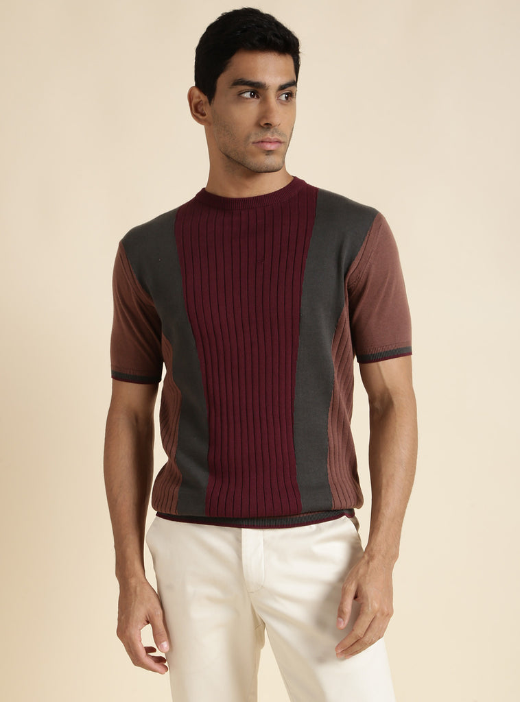 Andamen Cinnamon Colour Block Crew