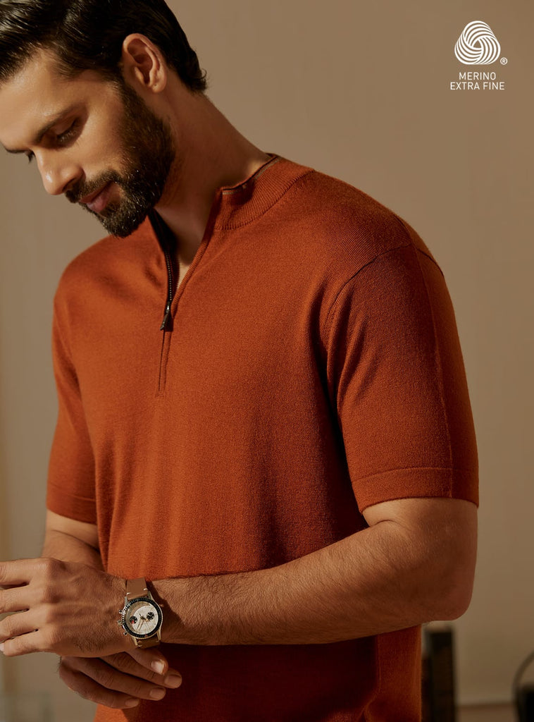 Andamen Caramel Merino Blend Polo