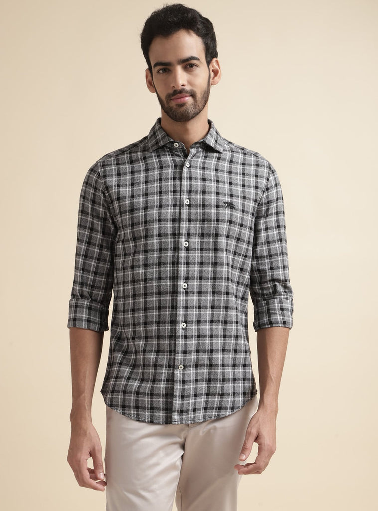 Buy Onyx Horizon Check | Casual Black Check Shirts for Men Online | Andamen