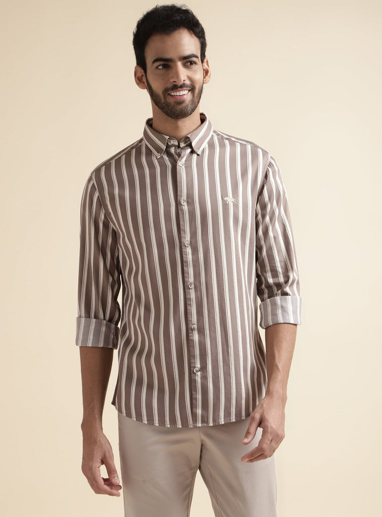 Andamen Cedar Brown Stripe Shirt