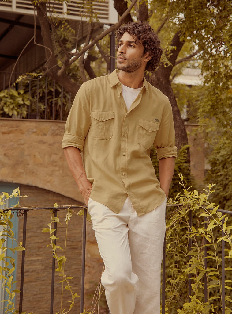 Andamen Golden Mist Linen Shirt
