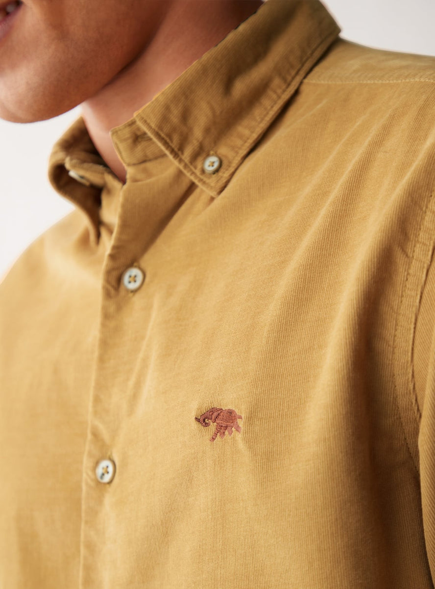 Buy Husk Gold Shirt | Casual Mustard Solid Shirts for Men Online | Andamen
