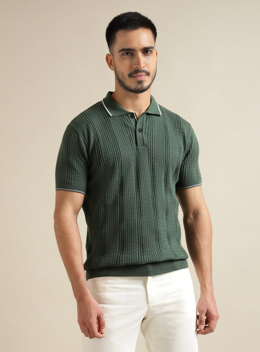 Buy Hunter Green Polo | Casual Green Solid Polos for Men Online | Andamen