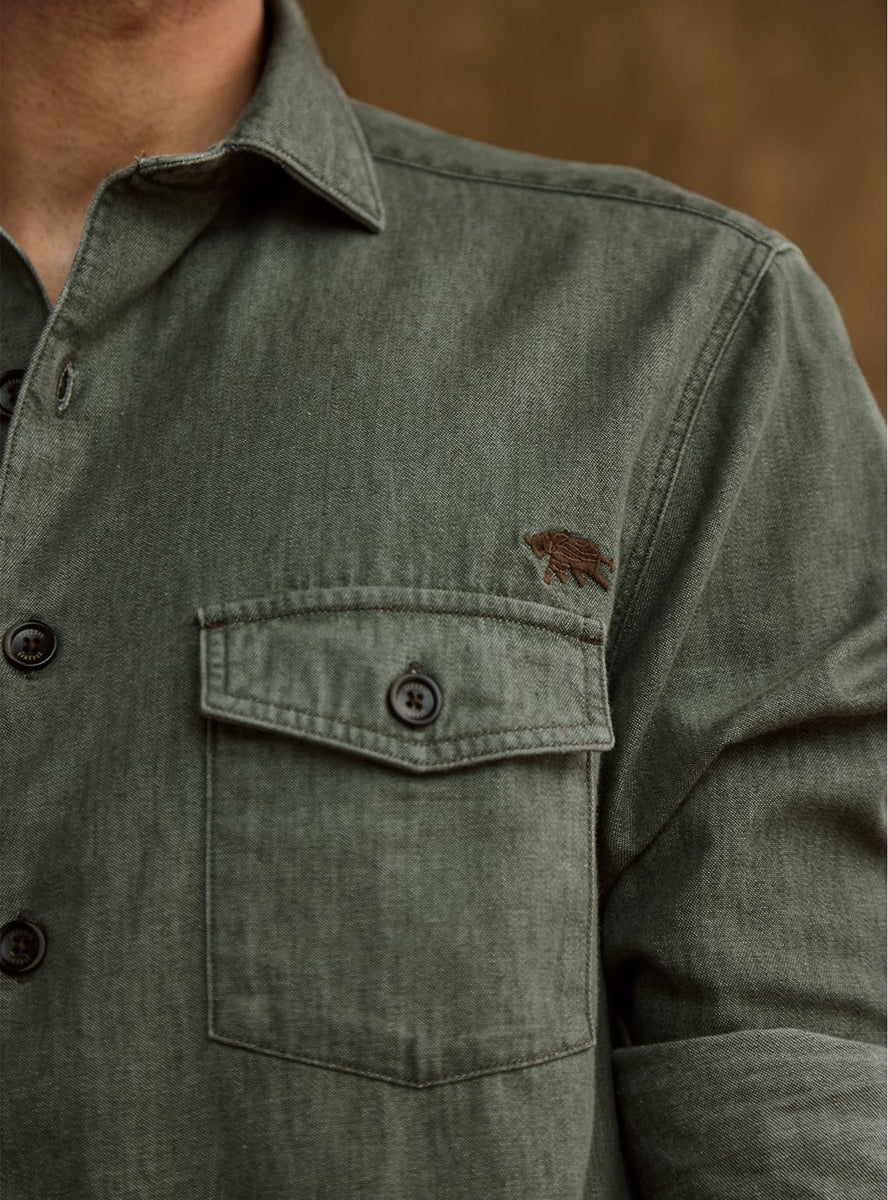 Buy Dusk Green Overshirt | Casual Olive Solid Overshirts for Men Online ...