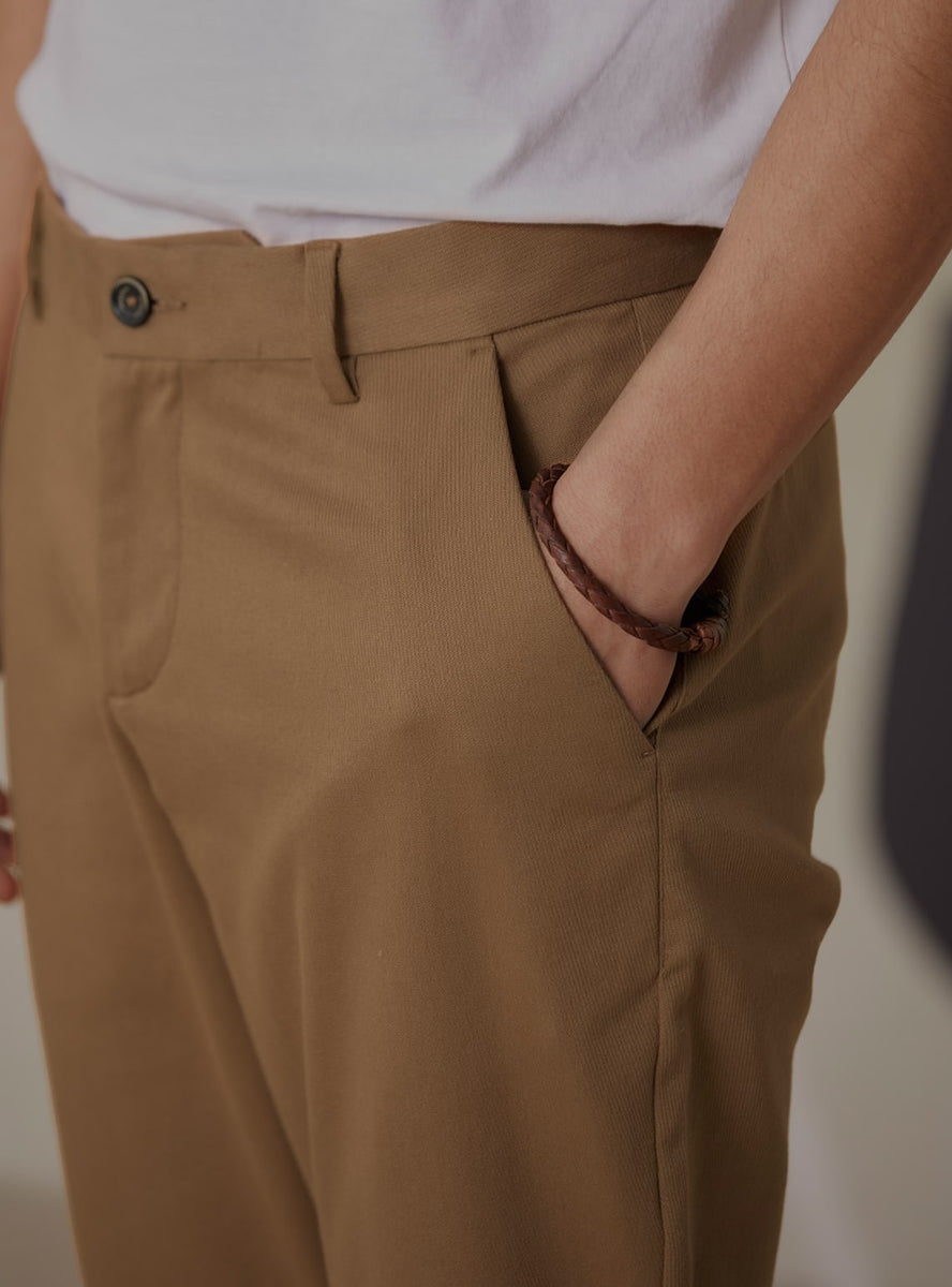 Mahogany Dobby Chino Casual Brown Dobby Chino for Men Online | Andamen