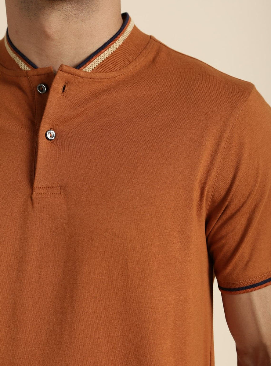 Buy Orange Rust Polo | Casual Orange Solid Polos & Tees for Men Online ...