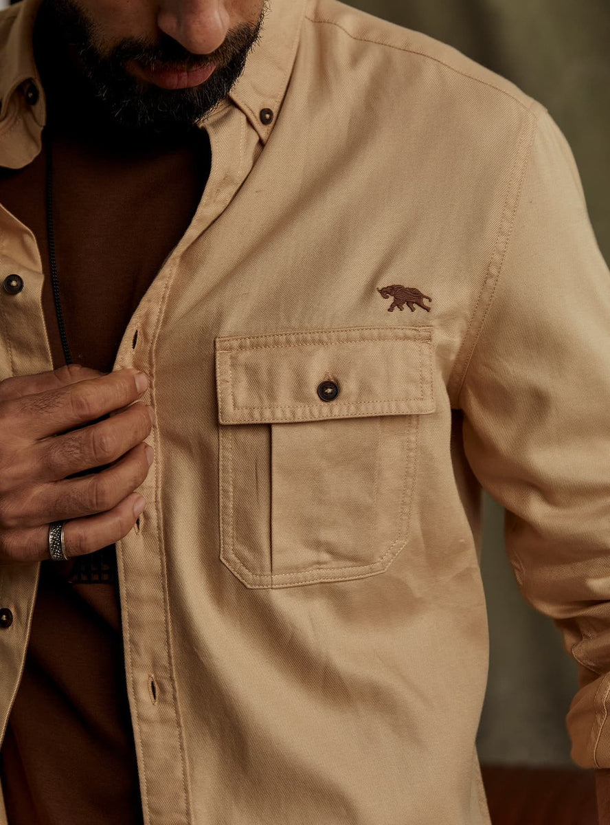 Buy Corbett Khaki Shirt Casual Khaki Solid Shirt for Men Online | Andamen