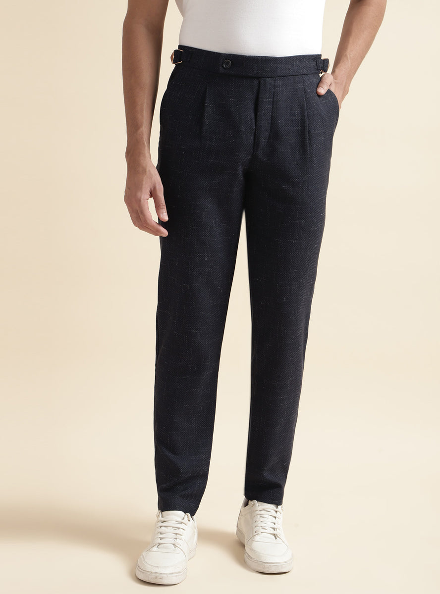 Buy Midnight Navy Chino | Casual Navy Dobby Chinos for Men Online | Andamen