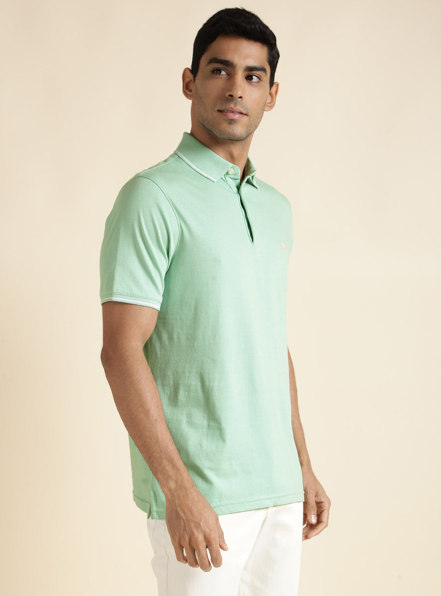 Buy Mint Polo | Casual Green Solid Polos & Tees for Men Online | Andamen