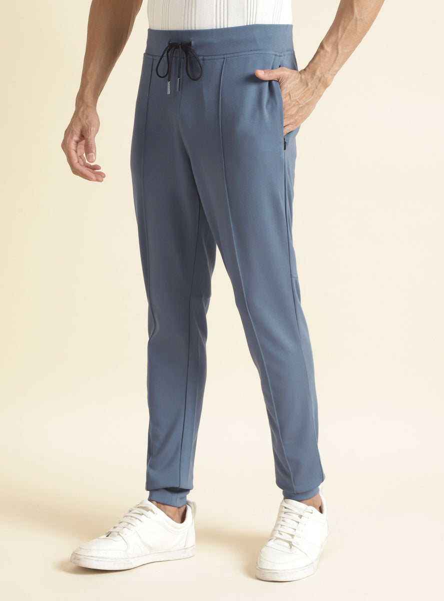 Buy Pastel Blue Joggers Casual Blue Solid Jogger for Men Online | Andamen